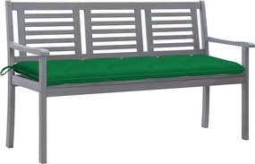 vidaXL 3místná zahradní lavice s poduškou 150 cm eukalyptus [3061069] Barva: Zelená