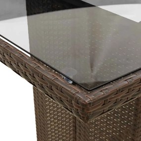 11dílný zahradní bistro set s poduškami hnědý polyratan 3277285
