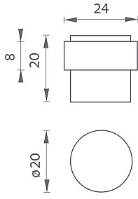 Dveřní zarážka MP JNF váleček IN.13.121.20 (BN - Broušená nerez), MP BN (broušená nerez)