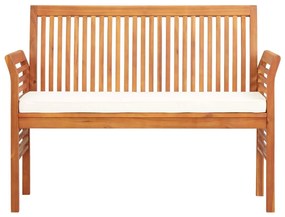 vidaXL 2místná zahradní lavice s poduškou 120cm masivní akáciové dřevo