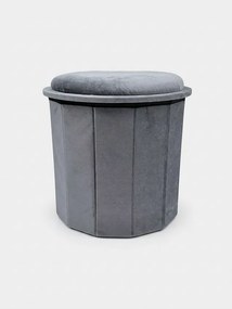 Sinsay - Sametový puf-stolek s úložným prostorem - šedá