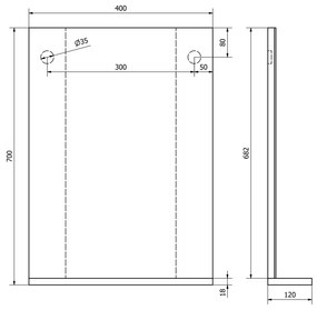 Aqualine BETA zrcadlo s policí 40x70x12cm - 57395