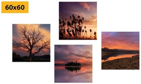 Set obrazů příroda plná romantických barev Varianta: 4x 40x40