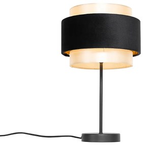 Moderní stolní lampa černá se zlatou - Elif