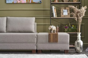 Hanah Home Rohová pohovka FLY krémová 280 cm s lenoškou vpravo 825BLC2671