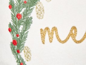 Sametový polštář vánoční motiv 45 x 45 cm bílý EUCHARIS Beliani