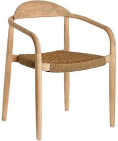 OnaDnes -20% Dřevěná jídelní židle Kave Home Nina s hnědým výpletem