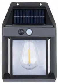 Solární zahradní nástěnná lampa Solar Interaction YX-777 - černá