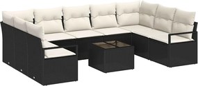 Set pohovek 10 ks Černá polyratan 3346547