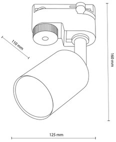 Bodové svítidlo do lištového systému TOP 1xGU10/10W/230V zlatá/černá