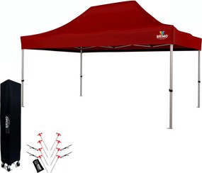 BRIMO Nůžkový párty stan EXCLUSIVE ALU 3x4,5 m bez stěn červený