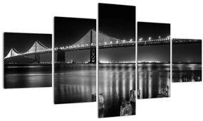 Obraz - Černobílý most (125x70 cm)