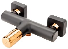F-Design Ardesia, sprchová baterie bez sprchové sady, černá matná-růžové zlato, FD1-ARD-7-25