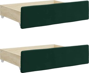 Válenda s přistýlkou a zásuvkami tmavě zelená 80 x 200 cm samet 3197344