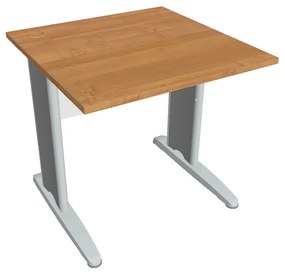Stůl pracovní rovný 80 cm - Hobis Cross CS 800 Dekor stolové desky: olše, Dekor lamino podnože: bílá, Barva nohou: Stříbrná