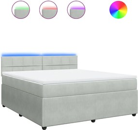 Box spring postel s matrací světle šedá 180x200 cm samet 3290106