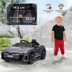 HOMCOM Dětské elektrické autíčko na dálkové ovládání, bezpečnostní pásy, klakson, hudba, světlomety, do 5 km/h, 3-5 let, šedé
