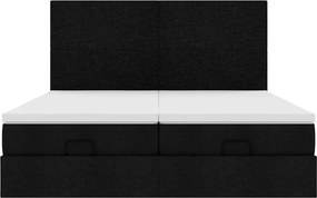 Osmanský rám postele s matrací černá 160x200cm textil 3313666