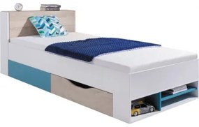 Studentská/dětská postel PHILOSOPHY - bílá / modrá