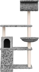 Škrabadlo pro kočky se sisalovými sloupky světle šedé 131 cm 171604