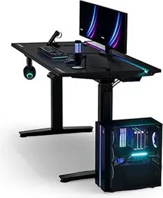 ULTRADESK Vortex černá / Herní stůl / 140,5 x 70 cm / 72-122 cm / nast