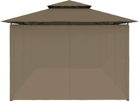 Altán se závěsy 600 x 298 x 270 cm taupe 180 g/m² 312247