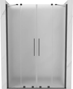 Mexen Velar Duo, posuvné sprchové dveře do otvoru 150 cm, 8mm sklo námraza, grafit broušený, 871-150-000-32-66