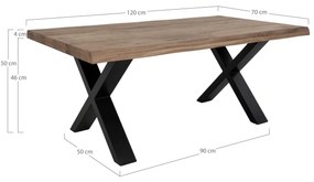 Nordic Experience Dubový konferenční stolek Tamko z masivu 120 cm, tmavě hnědá/černá