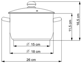 KOLIMAX - české nerezové nádobí Hrnec s poklicí KOLIMAX CERAMMAX PRO STANDARD - granit šedý, 18 cm, 3,0 l