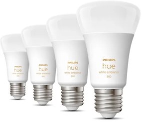 SADA 4xLED Stmívatelná žárovka Philips Hue WHITE AMBIANCE E27/6W/230V 2200-6500K