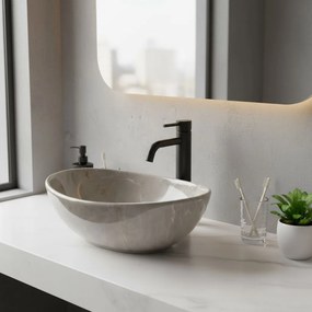 Keramické umyvadlo na desku REA SOFIA Mini 35x26, mramor