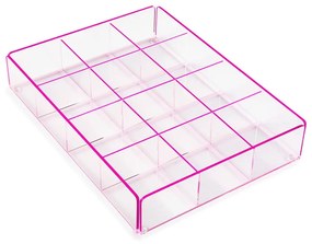 Pink úložný box s 12 přihrádkami Versa Ariel