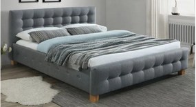 Šedá čalouněná postel BARCELONA 160 x 200 cm