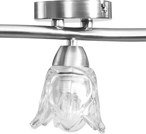 Stropní lampa průhledná skleněná stínidla 5 žárovek E14 tulipán 289233