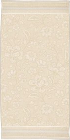 Pip Studio ručníky z bavlněného froté Jasmine Jacquard, pískové (Luxusní ručníky z bavlněného froté v designu Jasmine Jacquard v pískové barvě)