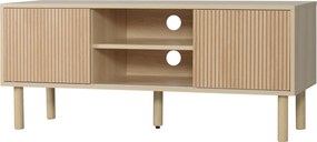 HOMCOM Televizní stolík pro TV do 50 palců s 2 posuvnými dveřmi a 2 policemi s řešením kabeláže - 115 x 40 x 49 cm