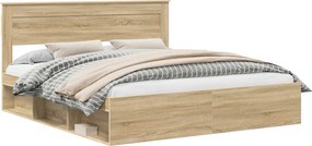 Rám postele s čelo Sonoma 200 x 200 cm Masivní borové dřevo 3409721