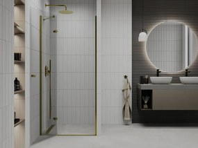 Mexen ROMA sprchové otevírací dveře ke sprchovému koutu 90 cm, čiré sklo/zlatá, 854-090-000-50-00