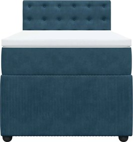Box spring postel s matrací modrá 100 x 200 cm samet 3289978