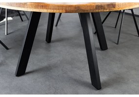 Massive home | Kulatý jídelní stůl IRON CRAFT 145 CM přírodní masiv mango