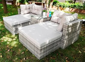 Novoterm Zahradní ratanový set Rodos, 2x křeslo + 2x taburet + stůl