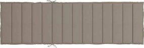 Poduška na lehátko taupe 200 x 70 x 3 cm oxfordská látka 314226
