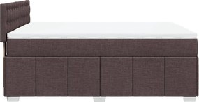 Box spring postel s matrací tmavě hnědá 140x200 cm textil 3289408