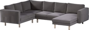 Potah na pohovku IKEA Norsborg rohová, 5-místná se šezlongem barva hnědá látka sametová