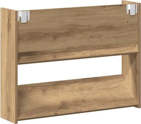 botník, závěsný, 2 patra, kompozitní dřevo, 60x80x18 cm, dub artisan, Dekorino BB20260032