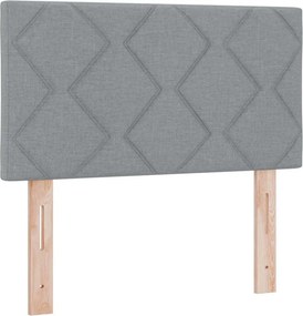 Postel s boxspringem s čelo Světle šedá 120 x 190 cm textil 3338748