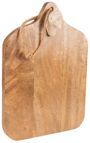 Hnědé dřevěné prkénko s ozdobou Chick Bei - 36*25*5 cm