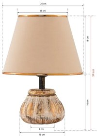Stolní lampa RAMZES 1xE27/40W/230V krémová/zlatá