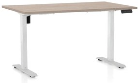 Výškově nastavitelný stůl OfficeTech B, 140 x 80 cm - bílá podnož Barva: Bílá