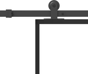 Posuvné dveře s kováním 76x205 cm ESG sklo a hliník 3332842